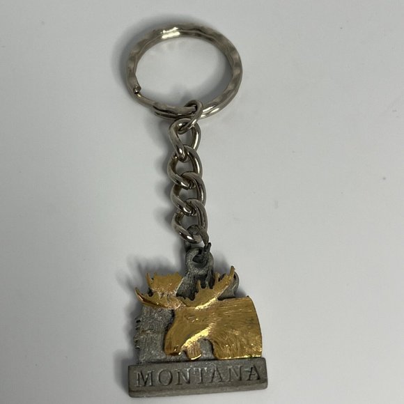 Other | Montana Usa Moose Pewter Metal Souvenir Keychain Preowned ...